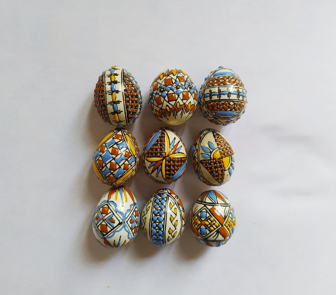 9 Romanian Romania Handmade Pysanky Pysanka Decorated Waxed Easter ...
