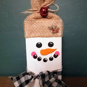 Wooden Snowman Blocks (pair) - Etsy