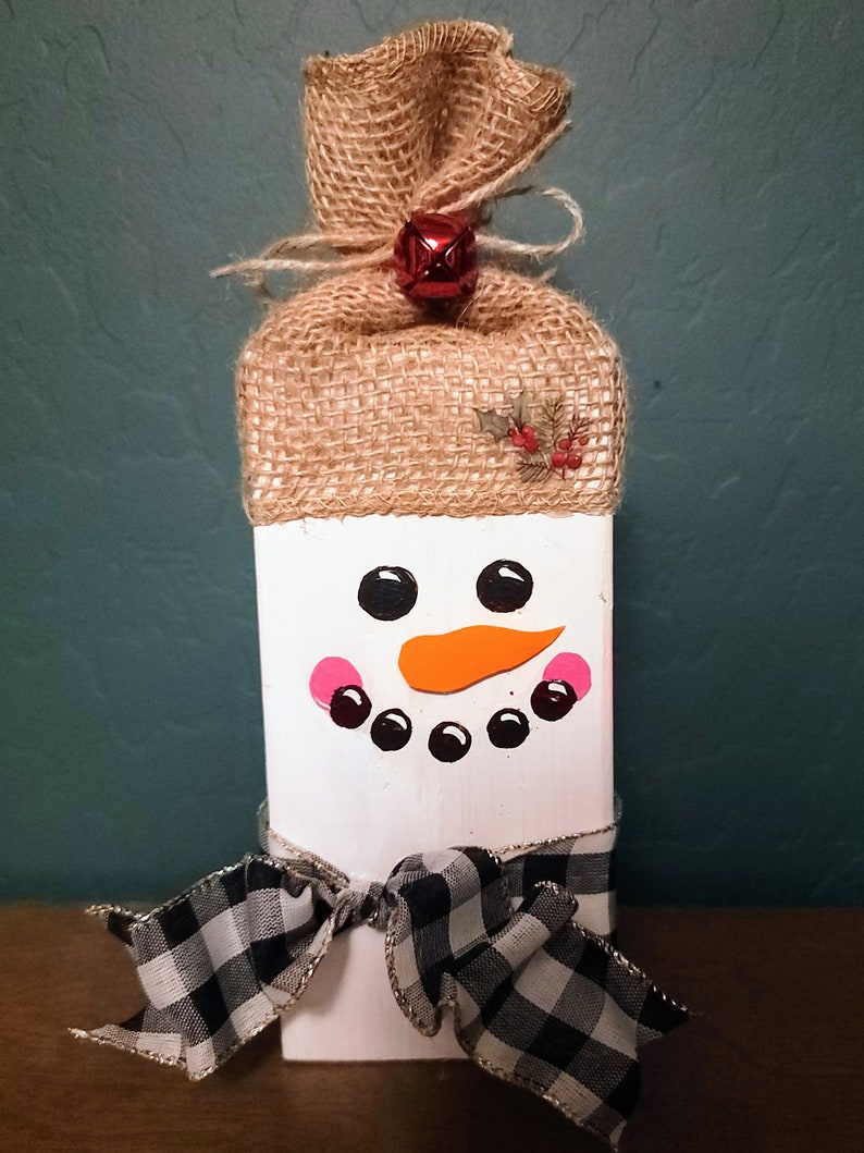 Wooden Snowman Blocks (pair) - Etsy