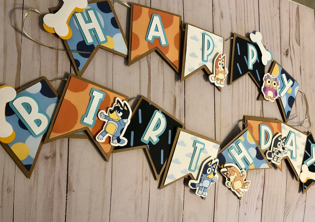 Bluey Happy Birthday Banner - Etsy