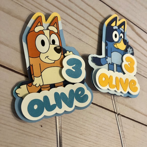 Bluey Theme Cake Topper - Etsy