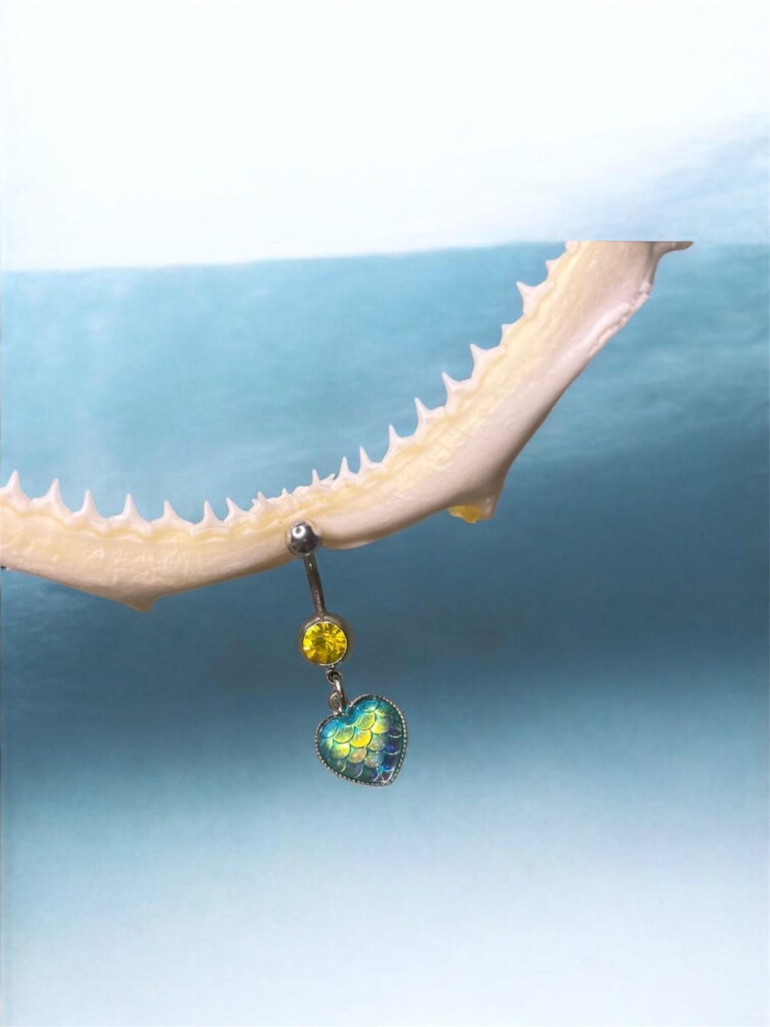 Mermaid Belly Ring, Heart Shaped Belly Ring. - Etsy