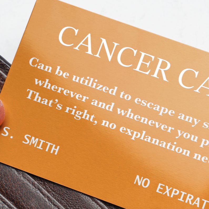 Personalized Metal Cancer Card: Encouragement Gift, Chemo Humor - Etsy