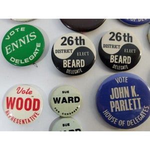 Lot of 27 Congressional Campaign Pinback Pin Buttons Holt Mcdade Dyson ...