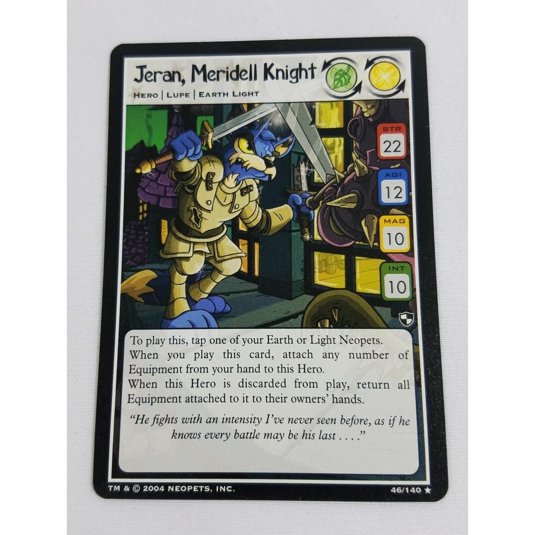 Jeran Meridell Knight 46/140 Neopets TCG Card 2004 NM - Etsy