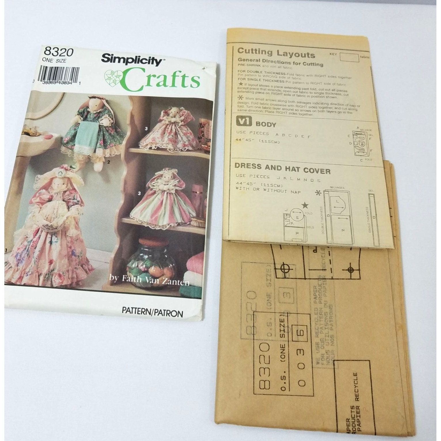 Simplicity Sewing Pattern 8310 Crafts Bathroom Bunnies Covers Uncut ...
