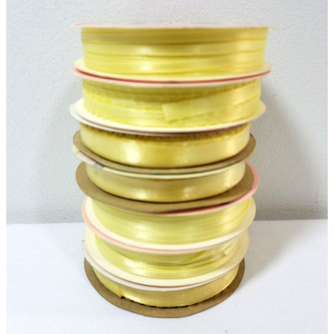 Satin Ribbon Shades of Yellow Spools Lot of 7 Vintage Crafts ...