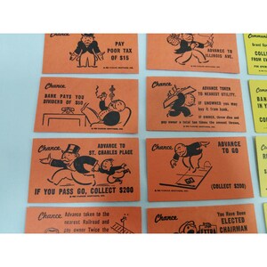 Monopoly Chance Community Chest 32 Cards Complete Set Game Replacement ...