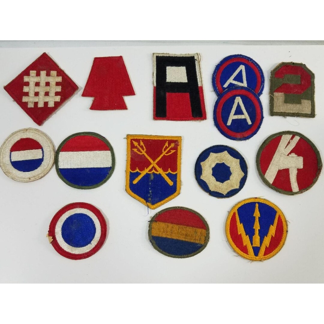 World War II Shoulder Sleeve Insignia US Lot of 14 Patches WW2 28th ...