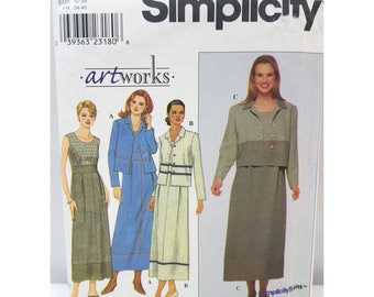 Misses Dress and Jacket Simplicity 8578 Sewing Pattern Size 6 8 10 12 ...