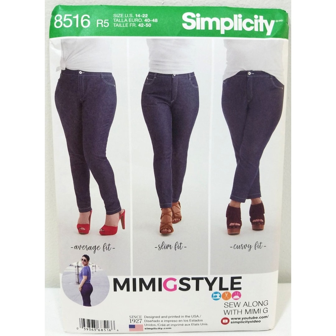 Simplicity Sewing Pattern 8516 Womens Misses Skinny Jeans Size 14-22 ...