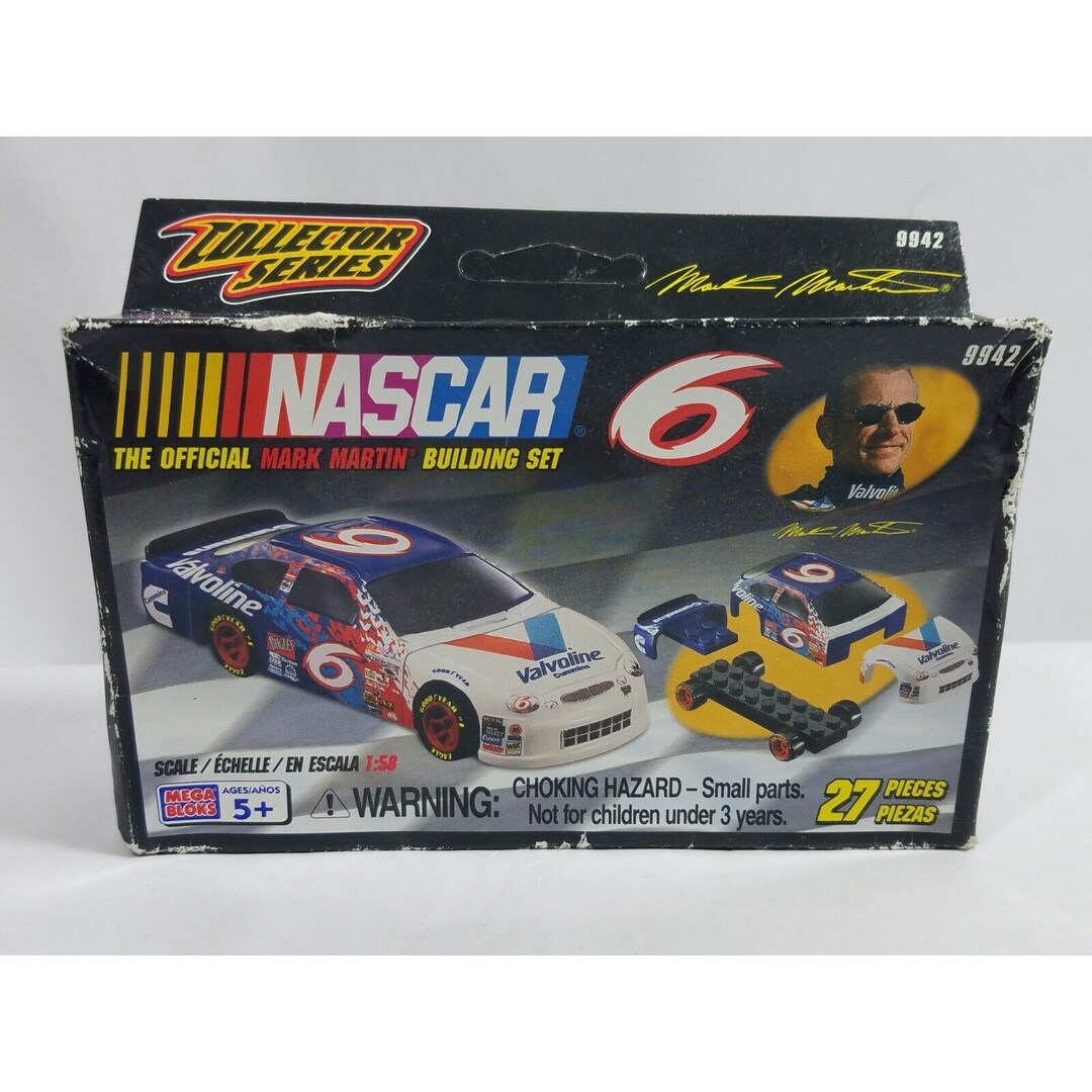 2000 Mega Bloks Nascar Car Garage #6 Valvoline Official Mark Martin ...