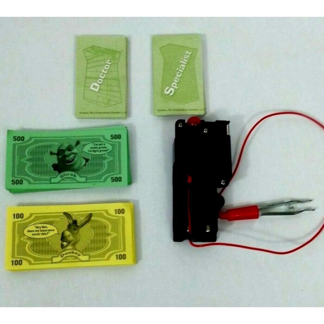 Shrek Operation Game Replacement Parts Pieces Cards Money Buzzer Nose ...