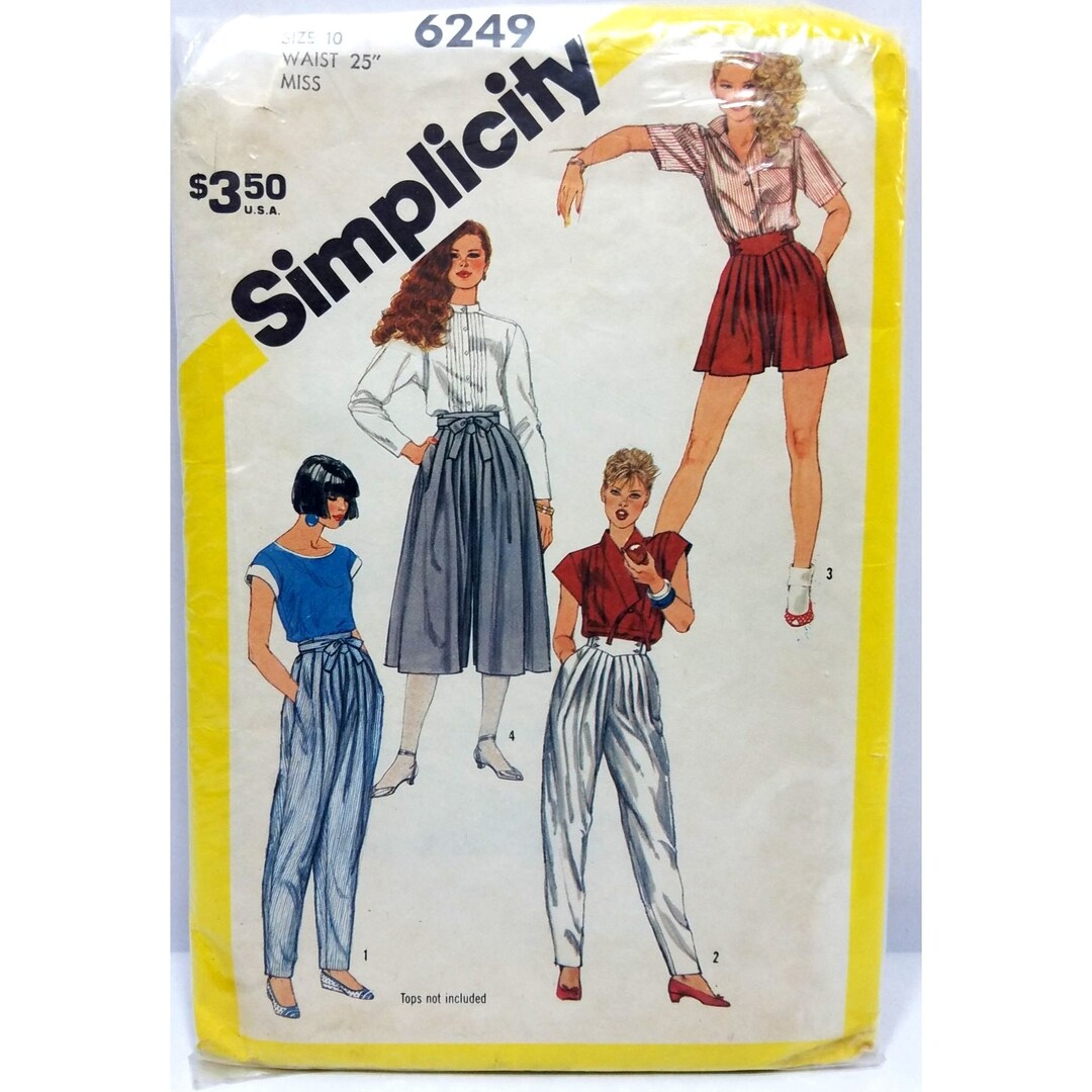 Simplicity Sewing Pattern 6249 Womens Loose Pants Shorts Culottes Waist ...