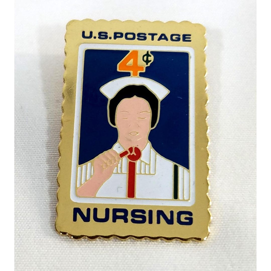 Vintage U.S. Postage Nursing 4cent Pinback Stamp 1961 - Etsy