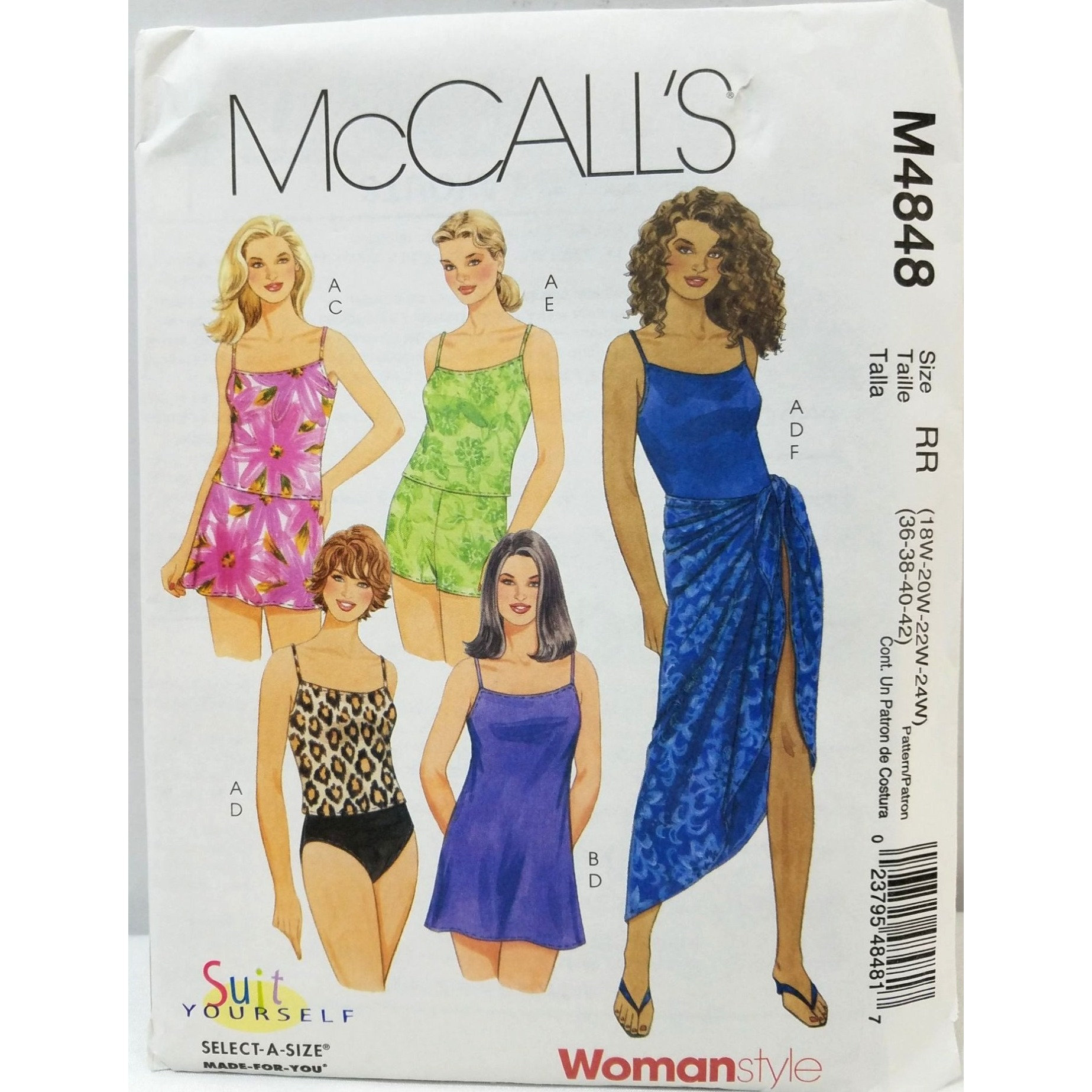 Mccalls Sewing Pattern M4848 Womens Bathing Suit Swimdress Skirt ...