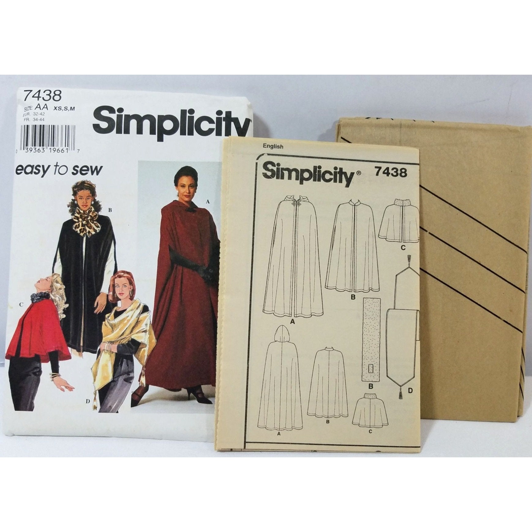 Simplicity Sewing Pattern 7438 Womens Cape or Wrap Size XS-S-M - Etsy