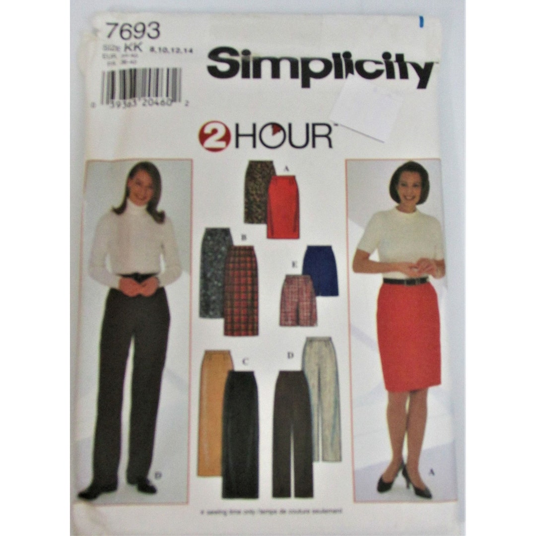 Simplicity Sewing Pattern 7693 Size KK 8, 10, 12, 14 Misses' Women's ...
