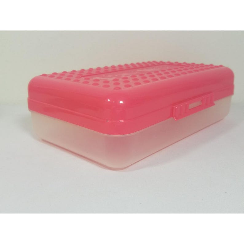 SPACEMAKER Pink Pencil Box Storage Case Vintage 90s Made USA Clear ...