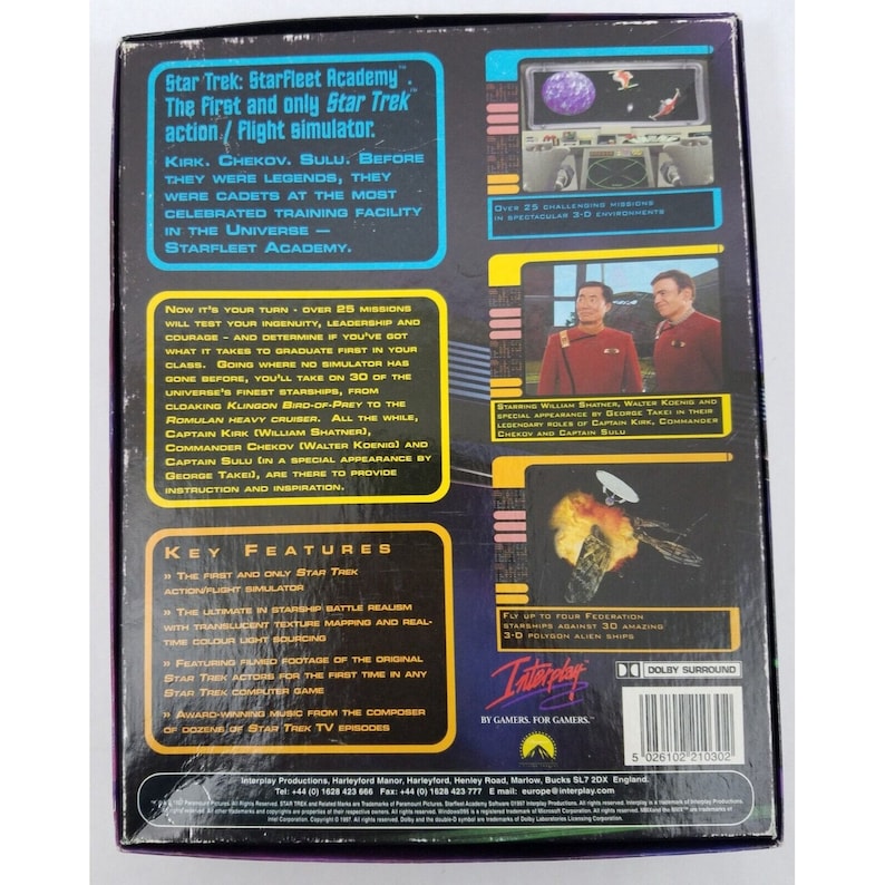 Star Trek Starfleet Academy PC Game Big Box Windows 95 CD-ROM Interplay ...