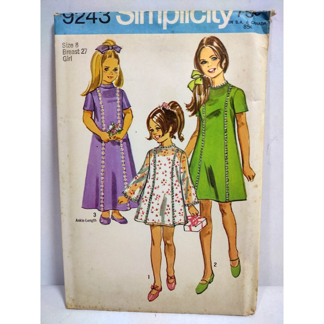 Simplicity Sewing Pattern 9243 Girls Tunic Dress in 2 Lengths Uncut ...