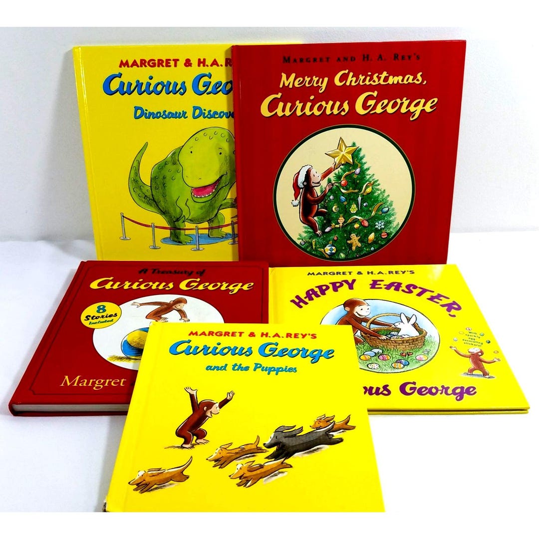 Curious George Books Lot 5 Hardcover Merry Christmas Easter Puppies ...