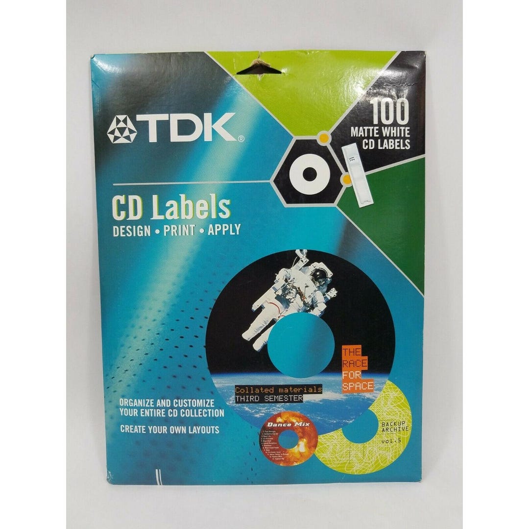 TDK 100 Matte White CD Labels New - Etsy