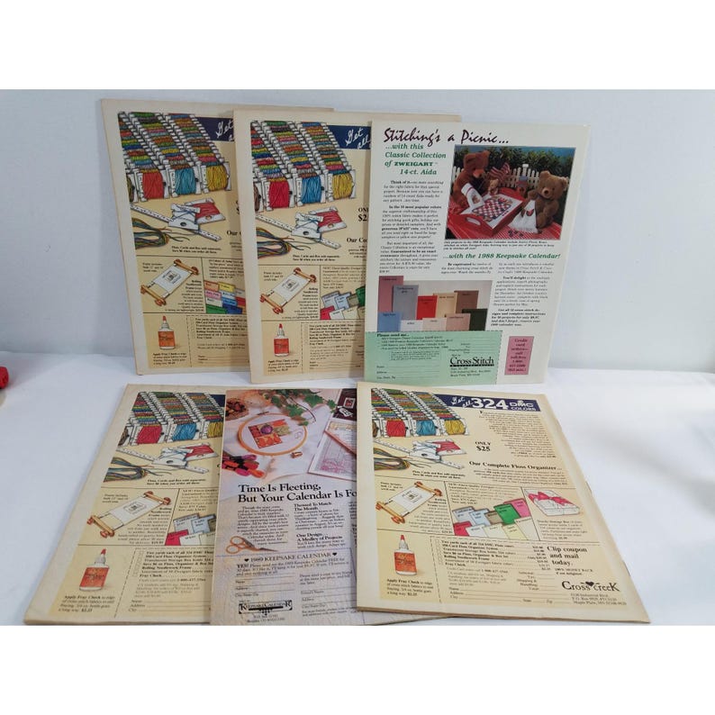 Cross Stitch & Country Crafts Magazines Full Year 1988 Issues Vintage ...