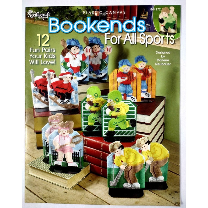 Plastic Canvas Pattern Booklet Bookends for All Sports Kids Sports Ball ...