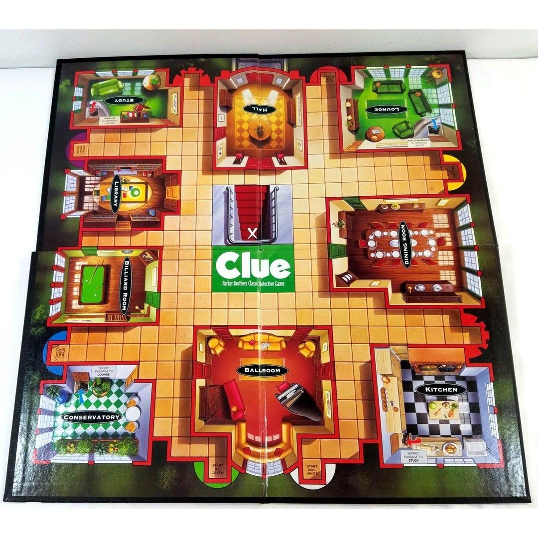 Clue Classic Detective Board Game Replacement Board ONLY 1998 Pieces ...