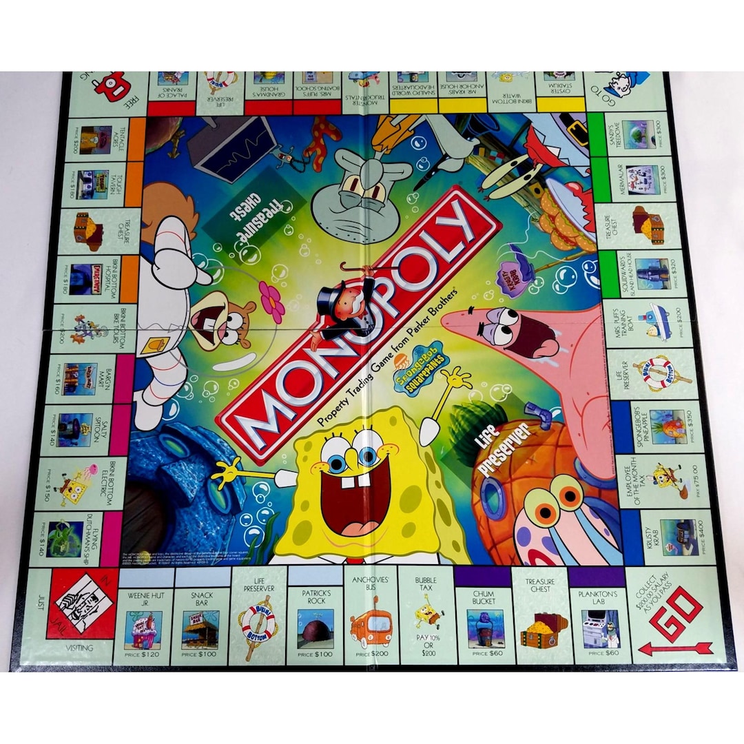 Monopoly Game Board Spongebob Squarepants Quad-fold Board ONLY - Etsy