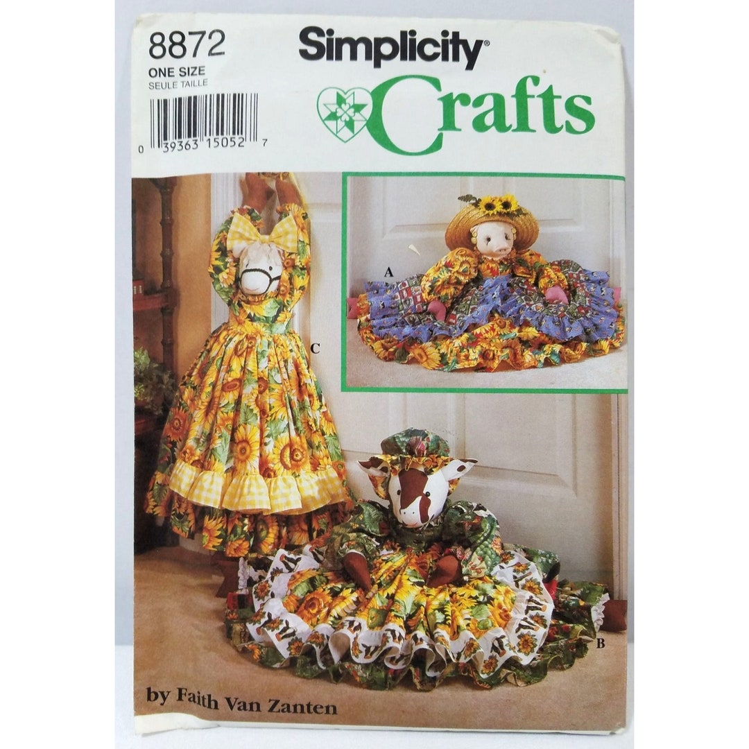Simplicity Crafts Sewing Pattern 8872 Draft Stopper Pony Pig Cow Uncut ...