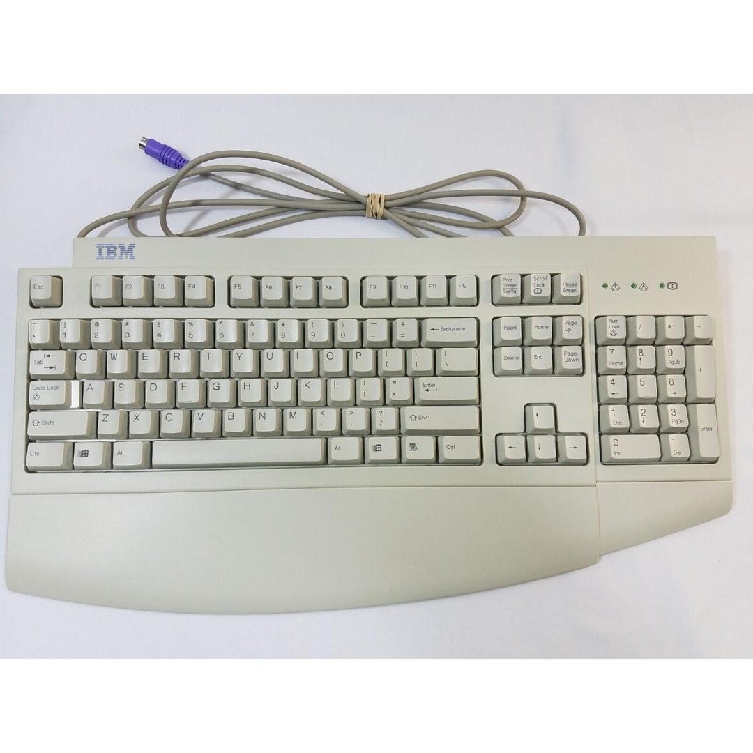 IBM Ps/2 Keyboard With Palmrest Model KB-9910 Mpn 37L2514 Cleaned and ...