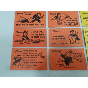 Monopoly Chance Community Chest 32 Cards Complete Set Game Replacement ...
