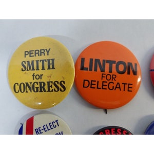 Lot of 27 Congressional Campaign Pinback Pin Buttons Holt Mcdade Dyson ...