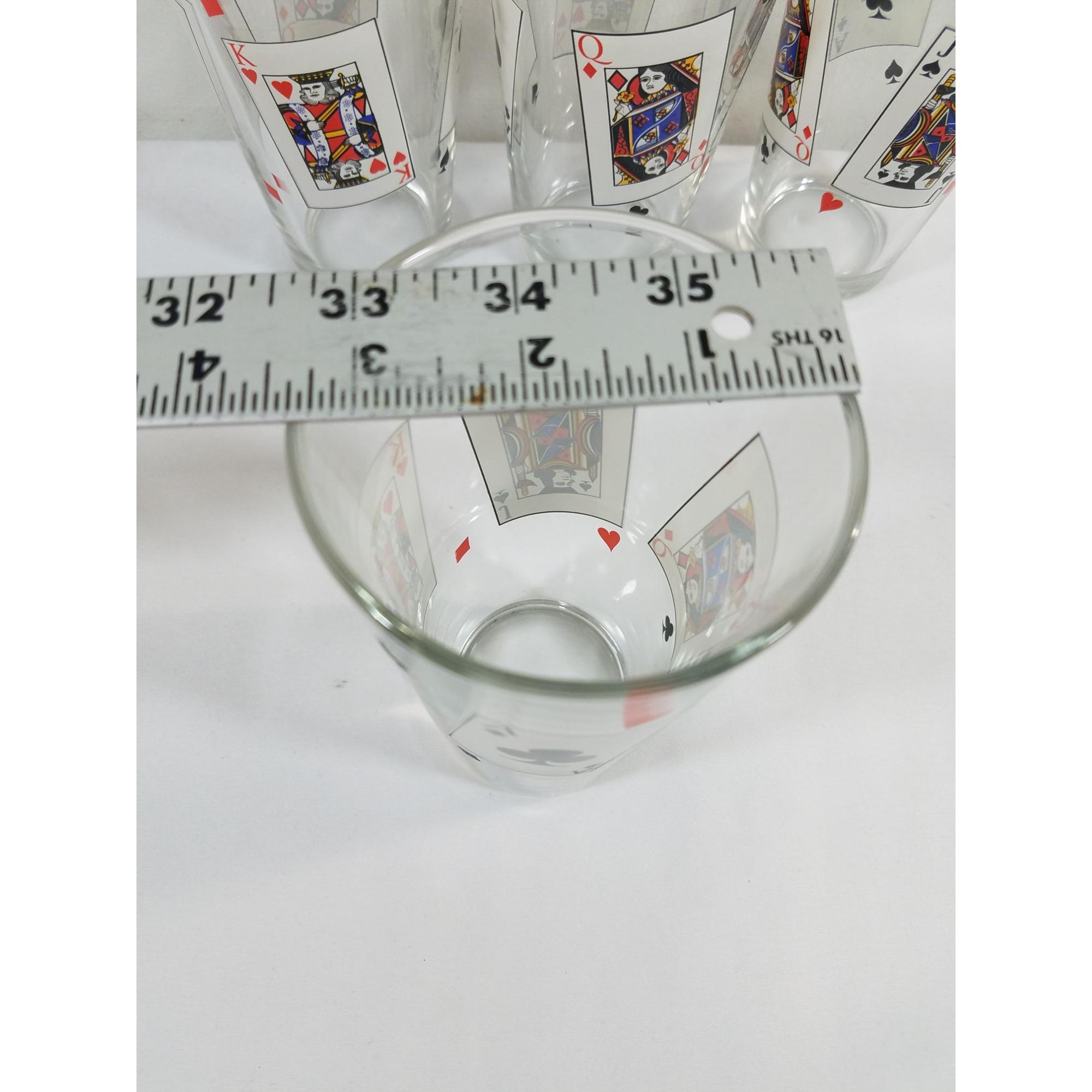 Playing Card Pint Highball Glasses Card Party Poker Game Barware VTG ...