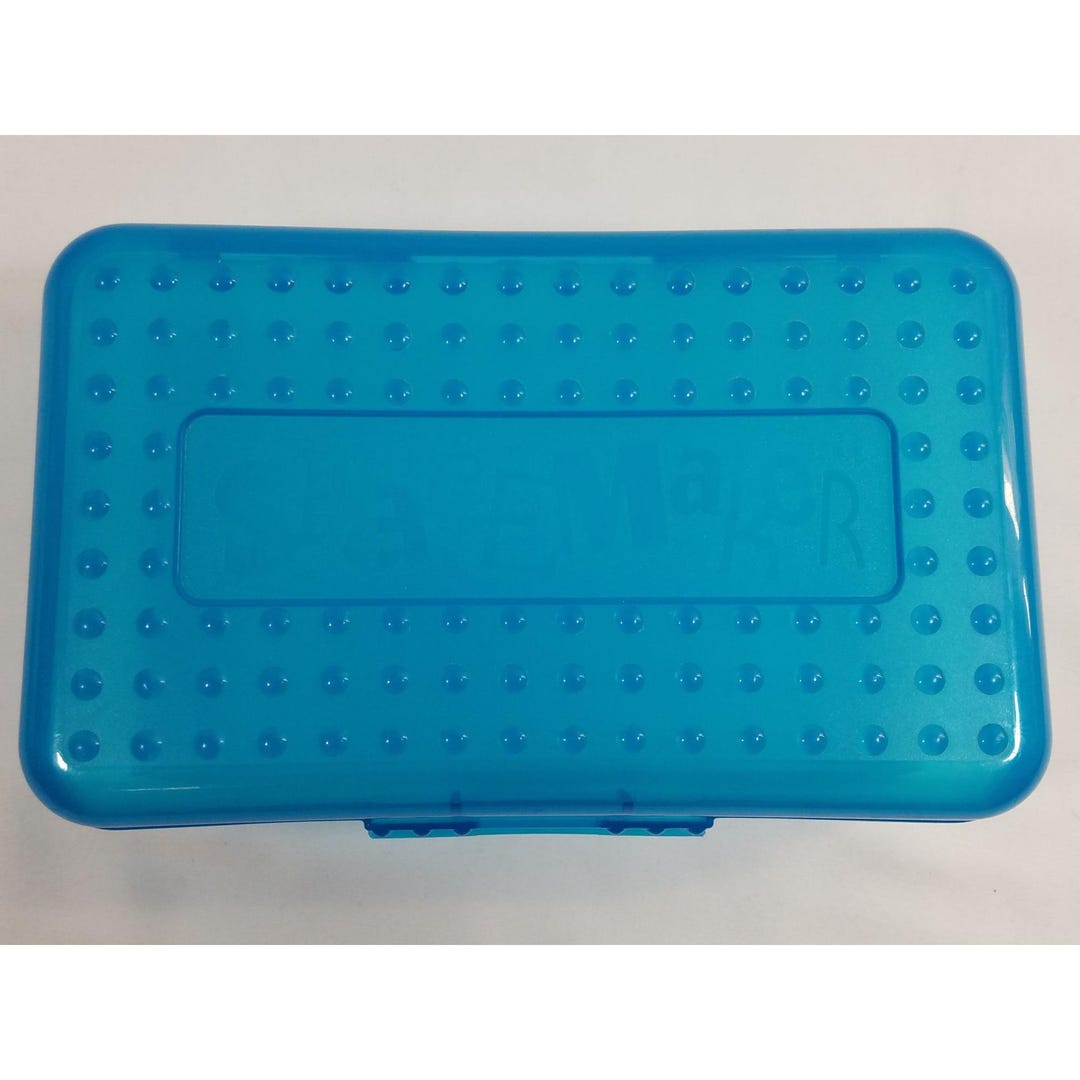 Spacemaker Blue Frosted Pencil Box Plastic Storage Case Vintage 90s - Etsy