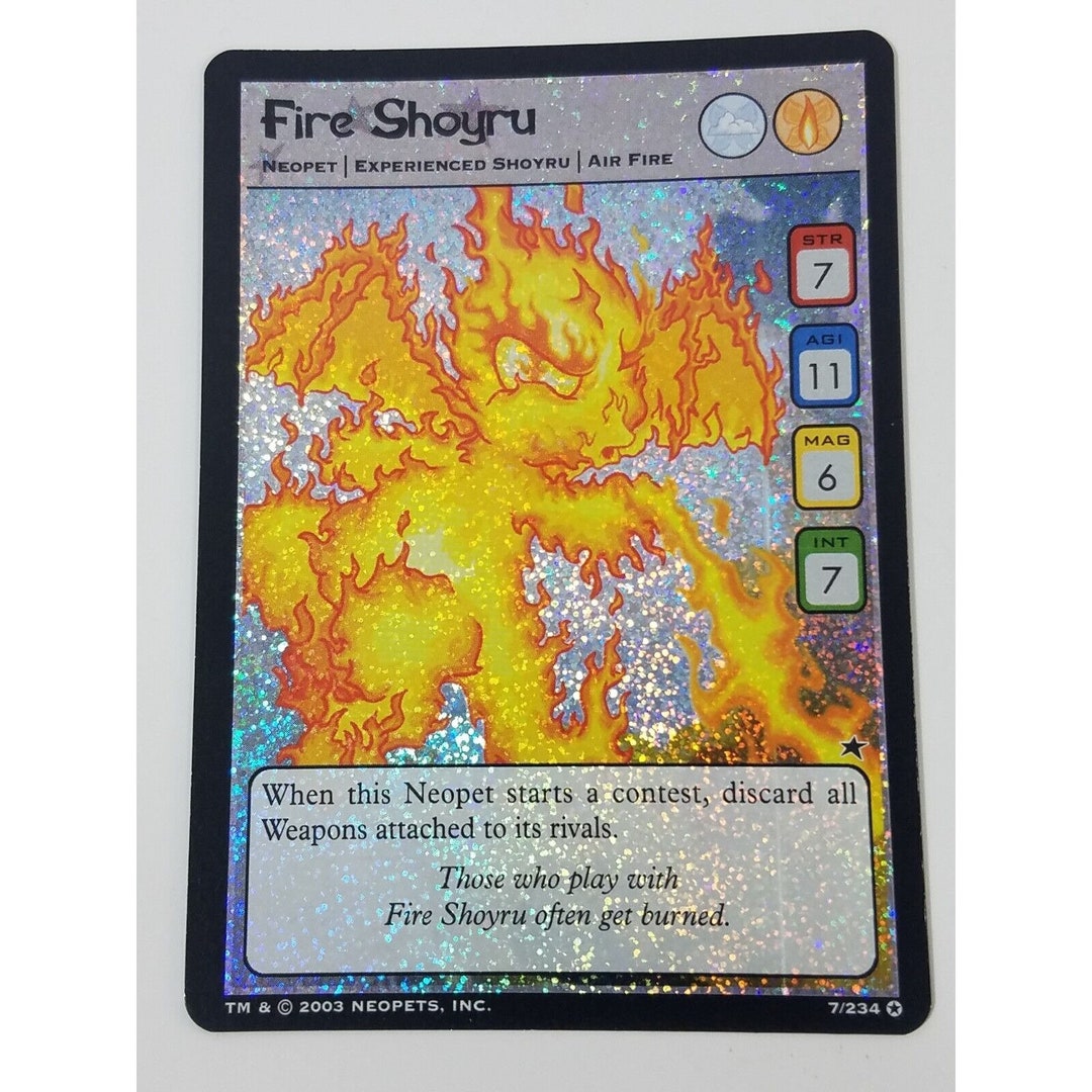 Neopets TCG Fire Shoyru Holo Foil 7/234 2003 Trading Card Game - Etsy