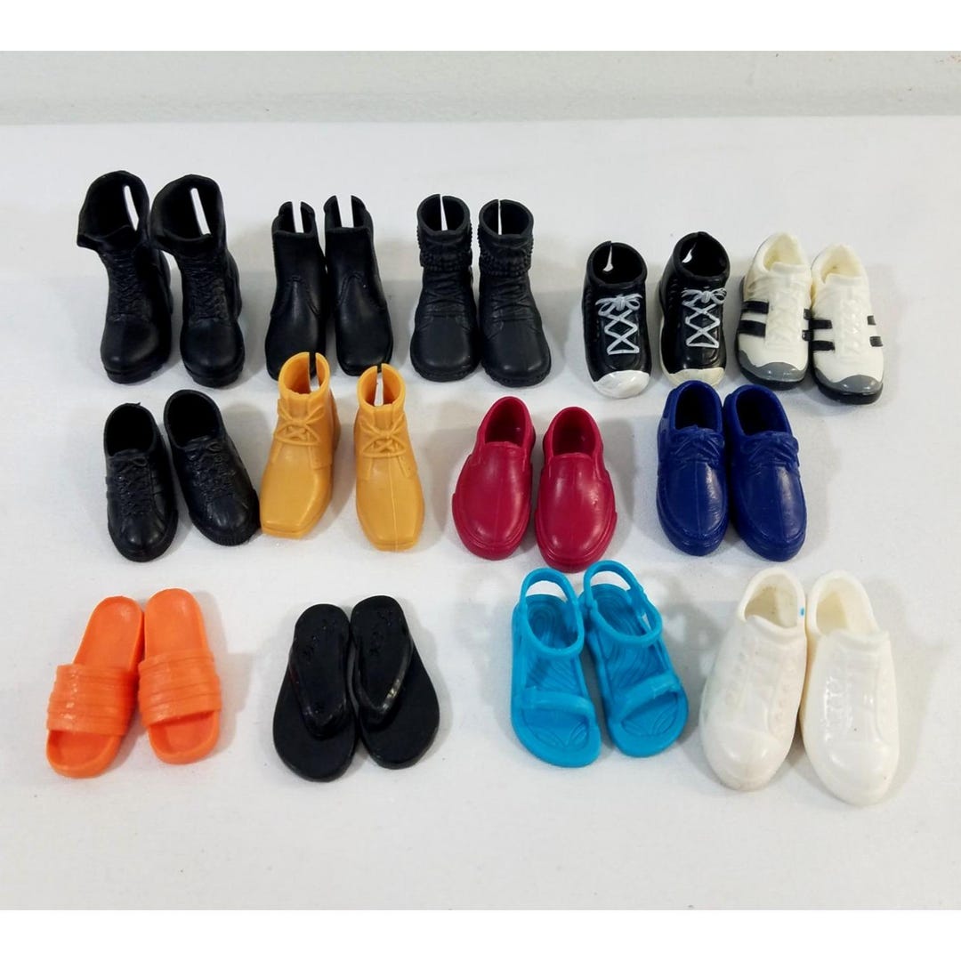 Mattel Barbie Ken Doll Shoes Lot of 13 Pairs Flip Flops Sneakers ...