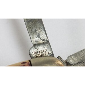 Vintage Colonial Prov USA Pocket Knife 2 Blades Plastic Wood Grain ...