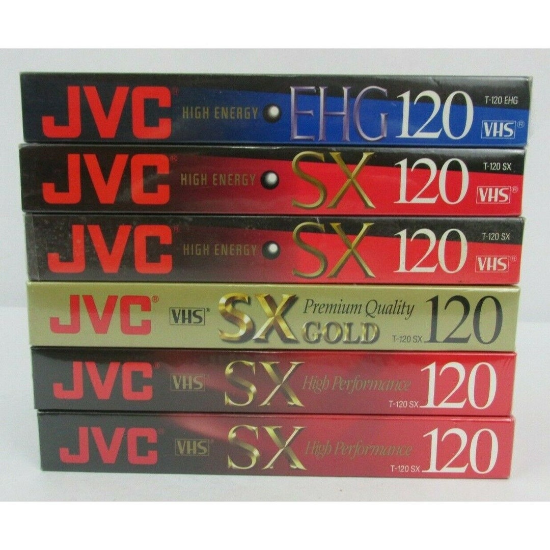 6 JVC T-120 SX Blank Vhs Tapes Gold High Energy EHG Premium Sealed - Etsy