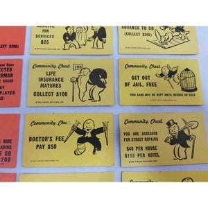 Monopoly Chance Community Chest 32 Cards Complete Set Game Replacement ...