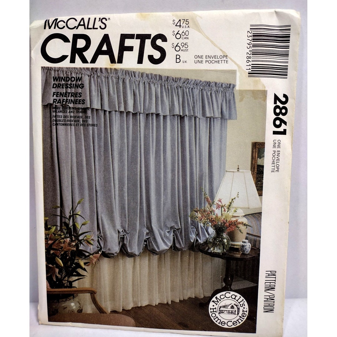 Mccall's Crafts Sewing Pattern 2861 Curtains Window Dressing Treatments ...
