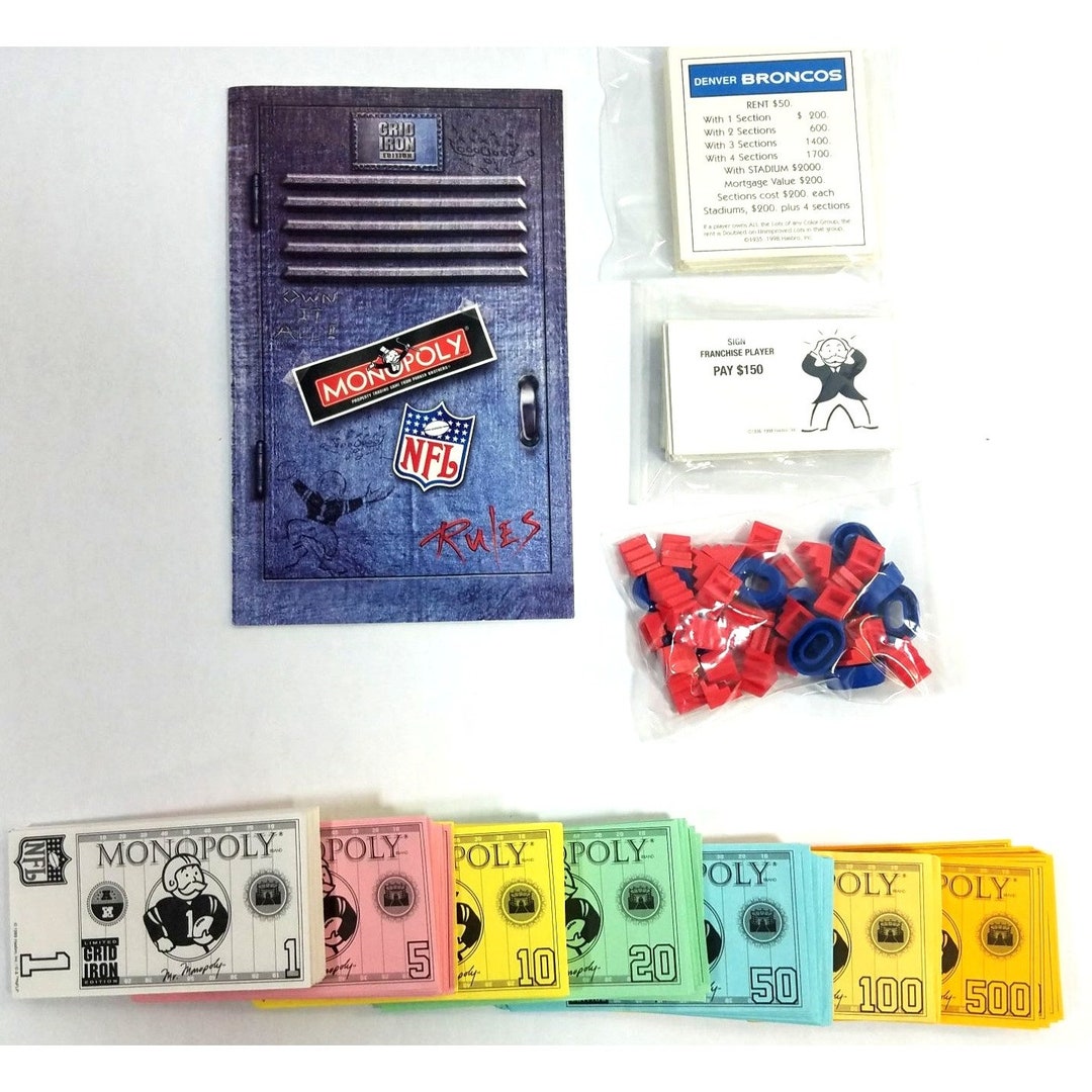 Money Title Deeds Monopoly NFL Limited 1999 Grid Iron Edition ...