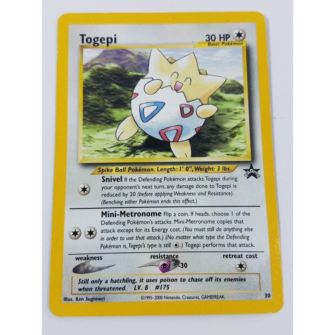 Togepi Pokemon Card WOTC Promo Black Star 30 - Etsy