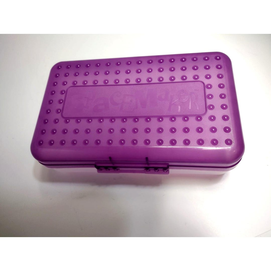 Spacemaker Purple Pencil Box Plastic Storage Case Vintage 90s Made in ...