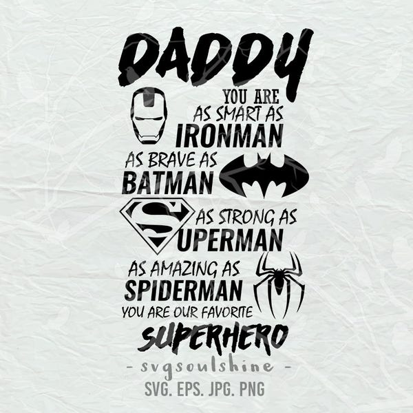 Daddy Superhero Svg - Etsy UK