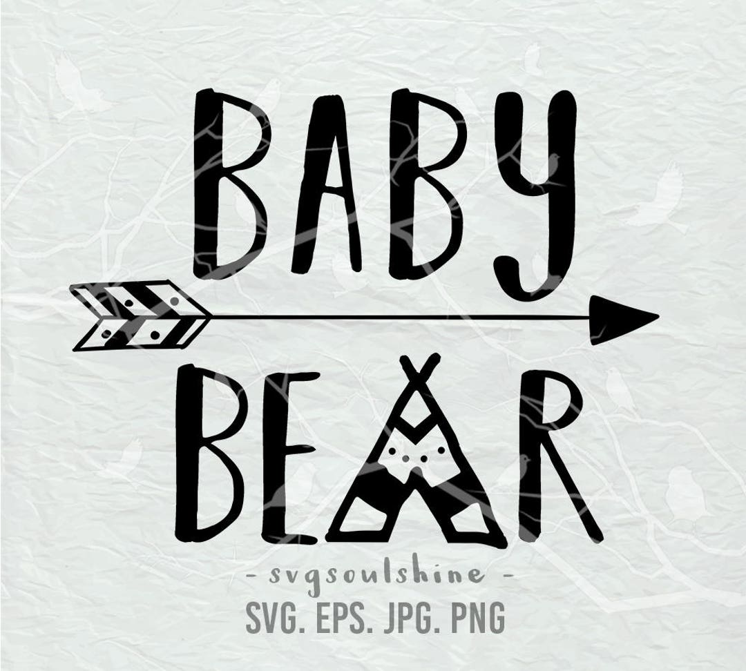 Baby Bear SVG File Bear Silhouette Cut File Cricut Clipart Print Vinyl ...