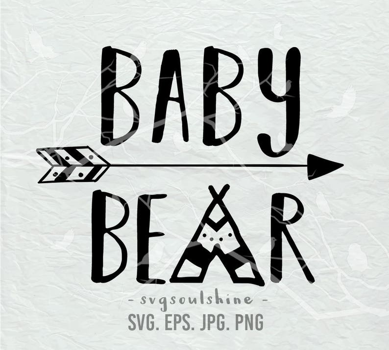 Baby Bear SVG File Bear Silhouette Cut File Cricut Clipart - Etsy