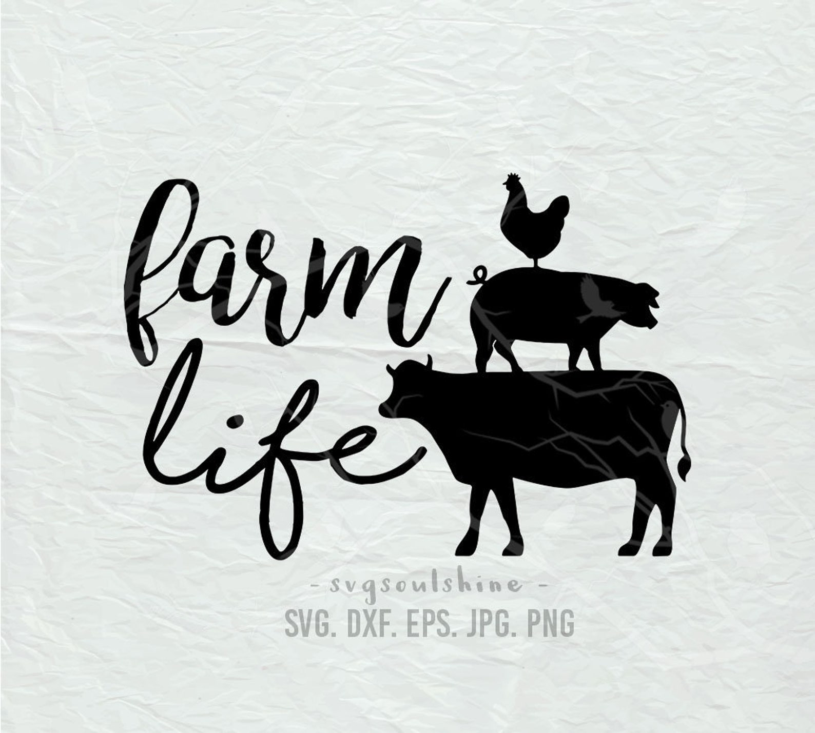 Farm Lifesvgcluck Oink Moo SVG File Farmhouse Silhouette Cut - Etsy